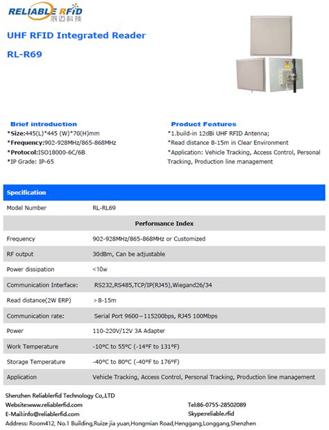 M Long Reading Distance UHF RFID Integrated Reader