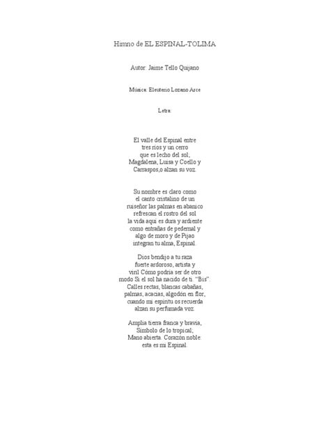 Himno Del Espinal Tolima Pdf