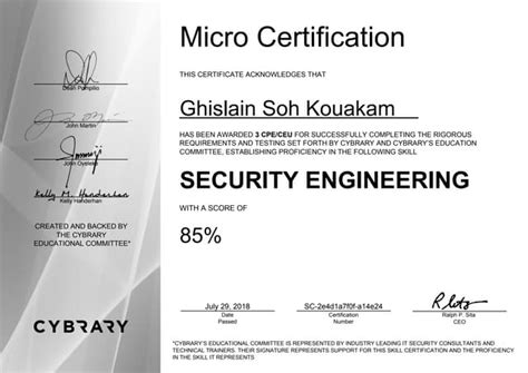 Cybrary Micro Certification In Security Engineering Pdf