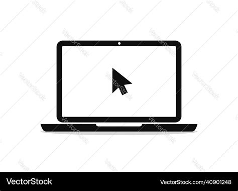 Laptop Icon With Arrow Of Mouse Pictograph Of Pc Vector Image
