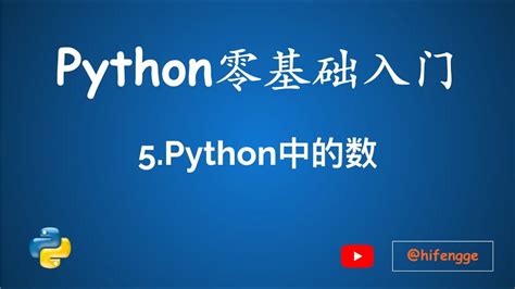 跟峰哥学编程 Python入门 05 Python中的数 Youtube