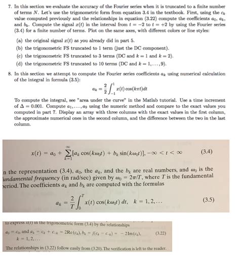 Solved Signals And Systems Matlab Convolution And Fourie