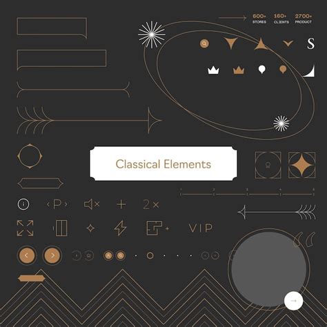 Premium Vector Classical Elements For Banners And Websites Icons And Elements Decoration For