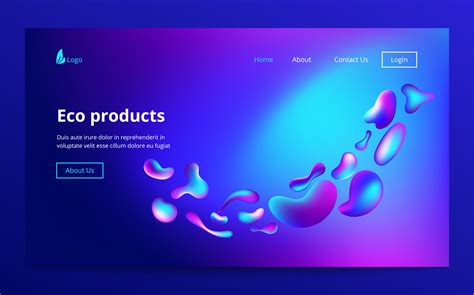 Landing Site Page Template Header For Website Liquid Flow Glow Lava Lamp Geometric Background