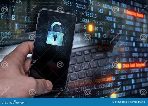 Hacking Mobile Devices By Hackers Data Protection In The Cloud Stock