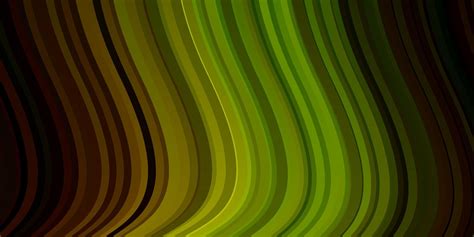 Dark Green Yellow Vector Template With Curved Lines Abstract Gradient Illustration With Wry
