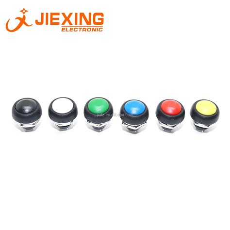 PBS 33B Push Button Switch 12mm Momentary Round Switch 2pin Waterproof Red Black White Yellow