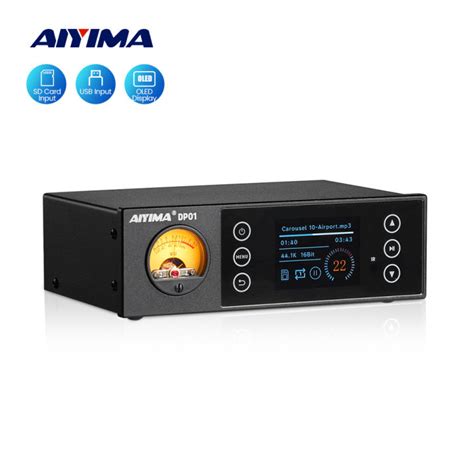 aiyima audio dp01 usb preamp oled display hi res audio player digital