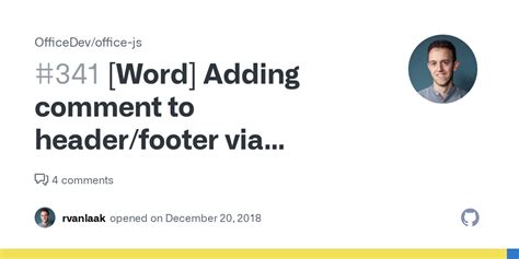 [word] adding comment to header footer via ooxml silently continues · issue 341 · officedev
