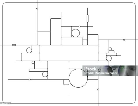 원 사각형 및 사각형으로 만든 추상 벡터 배경입니다 중앙에 깔끔하게 배열된 그래픽 도형 내부에 텍스트 공간이 있는 최신 템플릿입니다 단순함에 대한 스톡 벡터 아트 및 기타