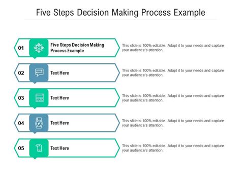 Five Steps Decision Making Process Example Ppt Powerpoint Presentation File Backgrounds Cpb