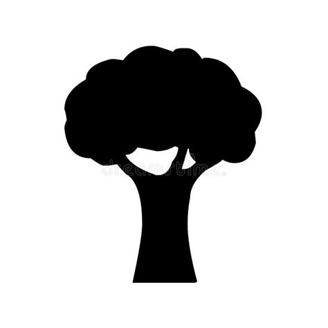 Tree With Crown Nature Graphic Vector Illustration In Black Color