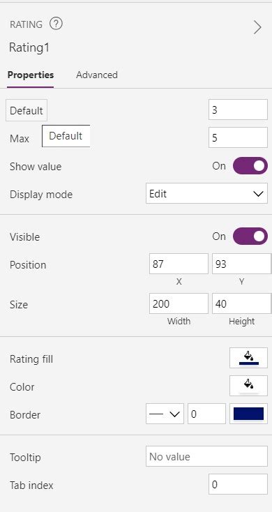 Rating Control Dynamically From SharePoint List In Power Apps
