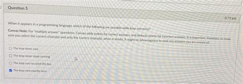 solved question 5 0 75 pts when it appears in a programming