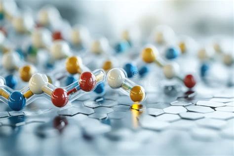 Vibrant Molecular Structures On A Reflective Surface Highlight