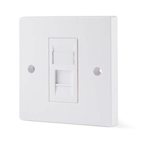 Rhinocables Cat6a Ethernet Faceplate Single 1 Port Rj45 Socket Wall Plate For Ethernet Cable