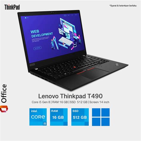 Jual Laptop Lenovo Thinkpad T Core I Gen Ram Gb Ssd Tb Layar Inch Touchscreen