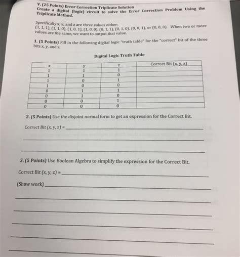 Solved V 25 Points Error Correction Triplicate Solution