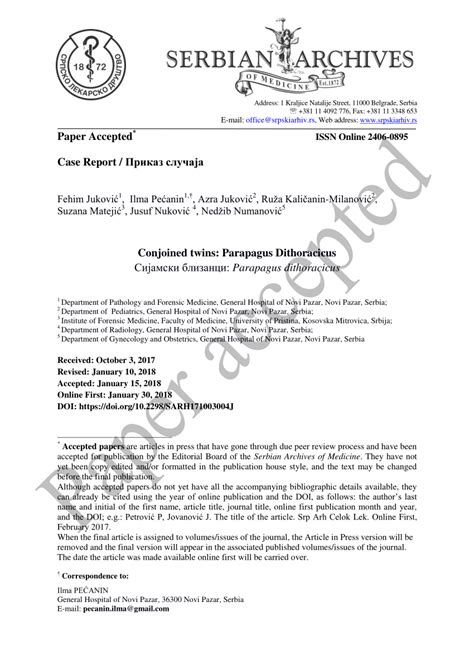 Pdf Conjoined Twins Parapagus Dithoracicus