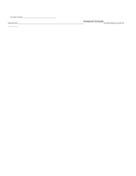 Donepezil Med Template Student Name