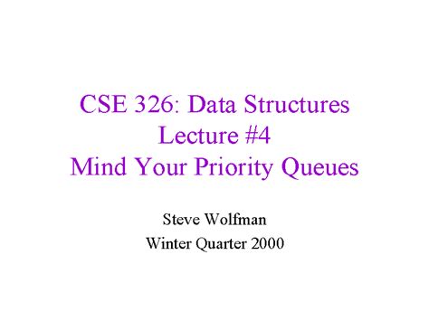 CSE 326 Data Structures