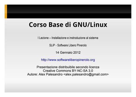 Lezione Corso Base Gnu Linux Ppt