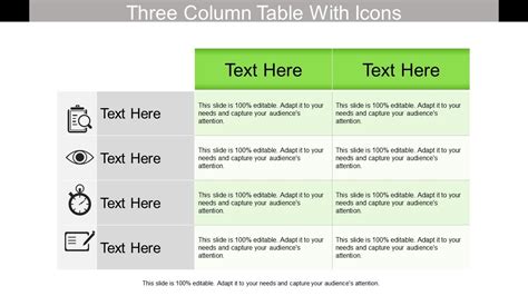 Three Column Table Template