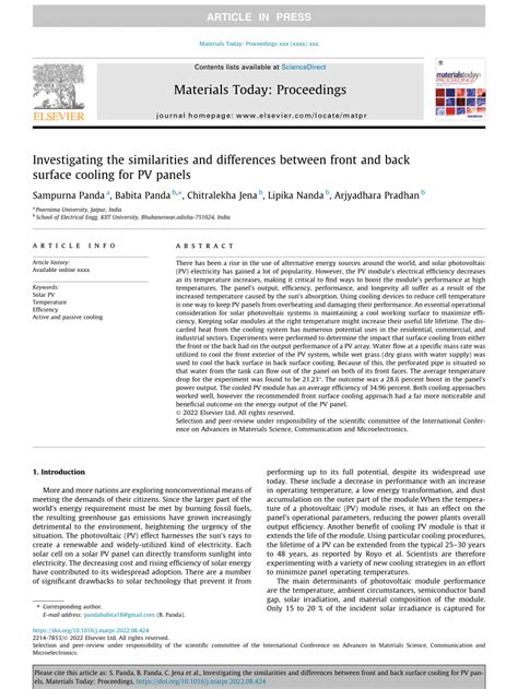 Pdf Investigating The Similarities And Differences Between Front And Back Surface Cooling For
