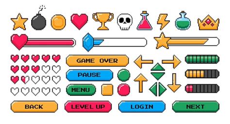 premium vector pixel game icon retro video games element arcade ui