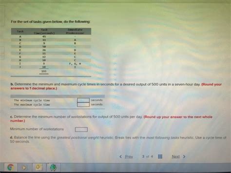 Solved For The Set Of Tasks Given Below Do The Following