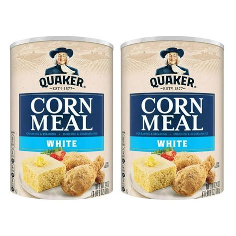 2 Pack Quaker White Corn Meal Enriched And Degerminated 24 Oz Pack