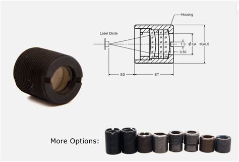 3 Element Collimating Glass Lens Assembly Coated For 405nm Blue Lasers