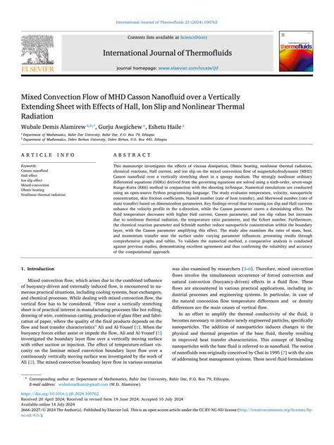 Pdf Mixed Convection Flow Of Mhd Casson Nanofluid Over A Vertically Extending Sheet With