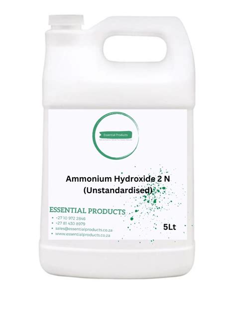 Ammonium Hydroxide 2 N Unstandardised 5lt Essential Products