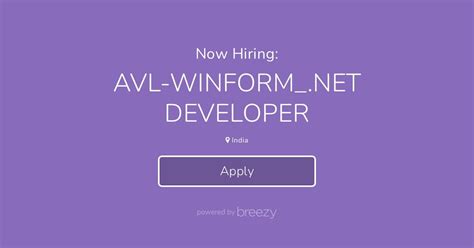 Avl Winformnet Developer At Nexthire