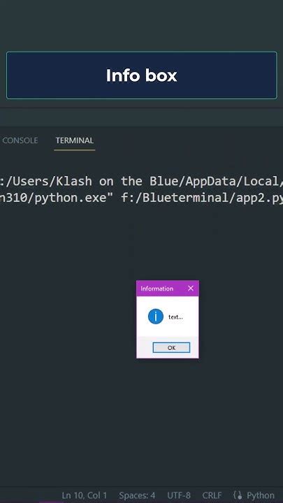 Python Tkinter Messages Box Shorts Python Programming Youtube