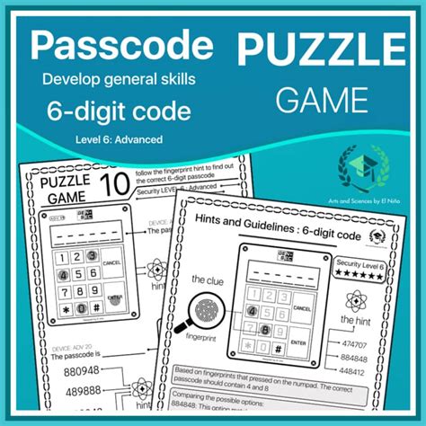 Logic Puzzles And Brain Teasers Code Breaker 6 Digit Passcode
