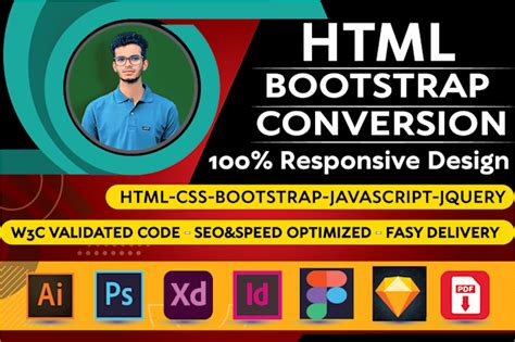 Convert Figma To Html Xd To Html Psd To Html Bootstrap Responsive By Mehedi1738 Fiverr