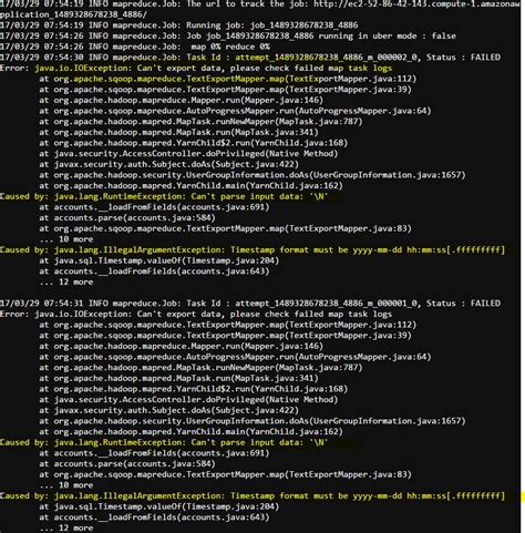 Java Sqoop Export Failure Stack Overflow