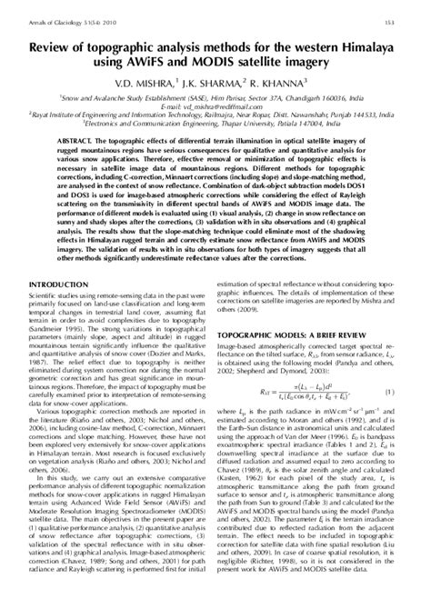 Pdf Review Of Topographic Analysis Methods For The Western Himalaya Using Awifs And Modis