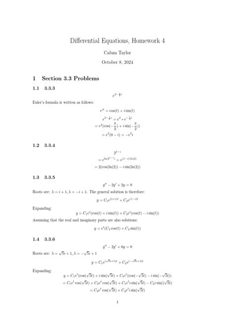 Hw4 Pdf Mathematical Objects Calculus