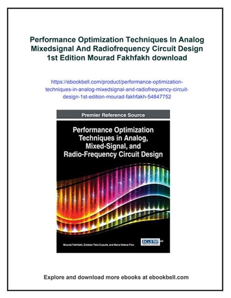 Performance Optimization Techniques In Analog Mixedsignal And
