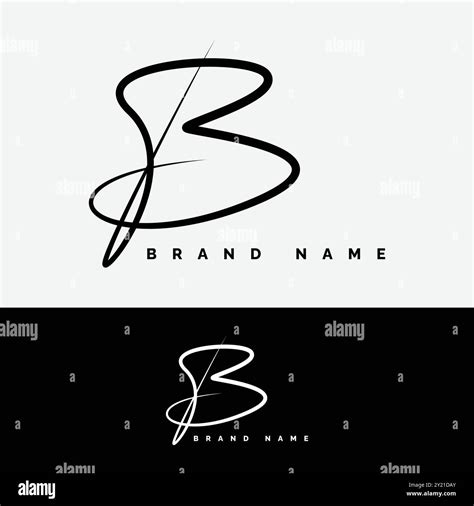 Letter B Signature Logo Initial Alphabet For B Handwritten B Logo