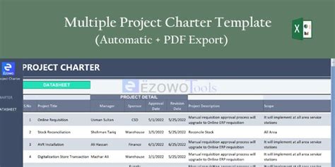 Project Charter Template Excel