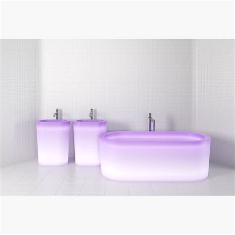 Modern Purple Bathroom Set 3d Model Download Furniture Set On