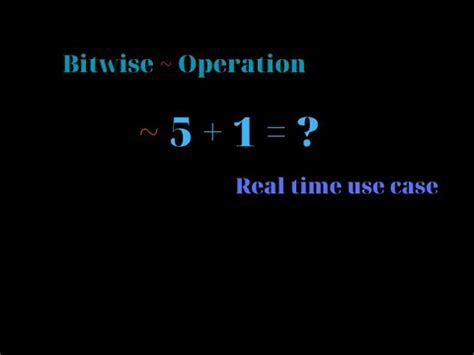 Bitwise Complement Operator Real Time Use Case YouTube
