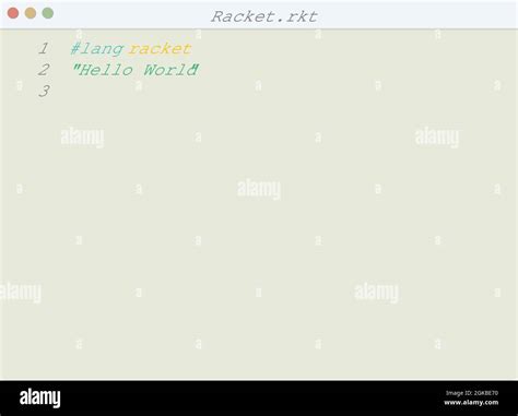 Racket Language Hello World Program Sample In Editor Window