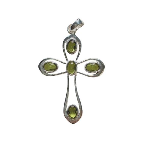 Peridot Cross Pendant