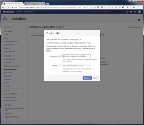 How To Create Application Link Betwwen Bitbucketj