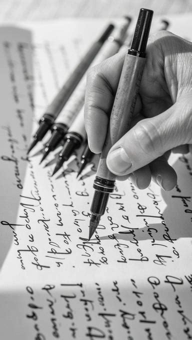 Free Hand Writes History Image Calligraphy Manuscript Hand